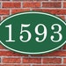 Custom Oval House Number Sign Green Aluminum 12"w X 7"h, Personalized ...