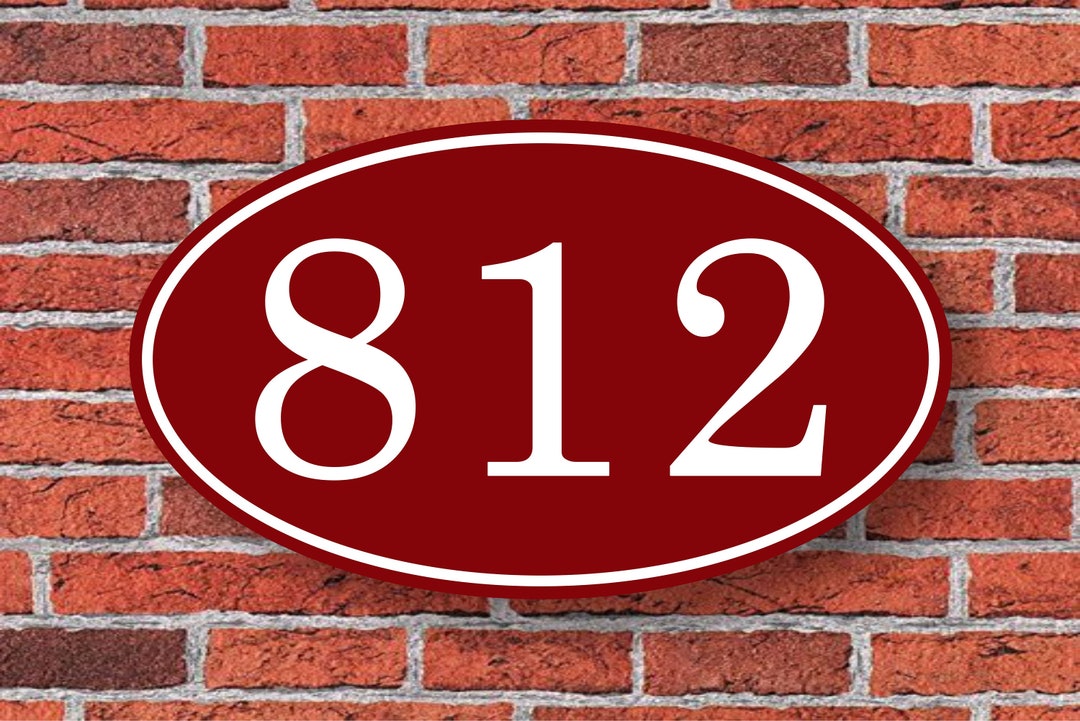 Custom Oval Address Sign Red Aluminum 12"w X 7"h, Personalized House ...