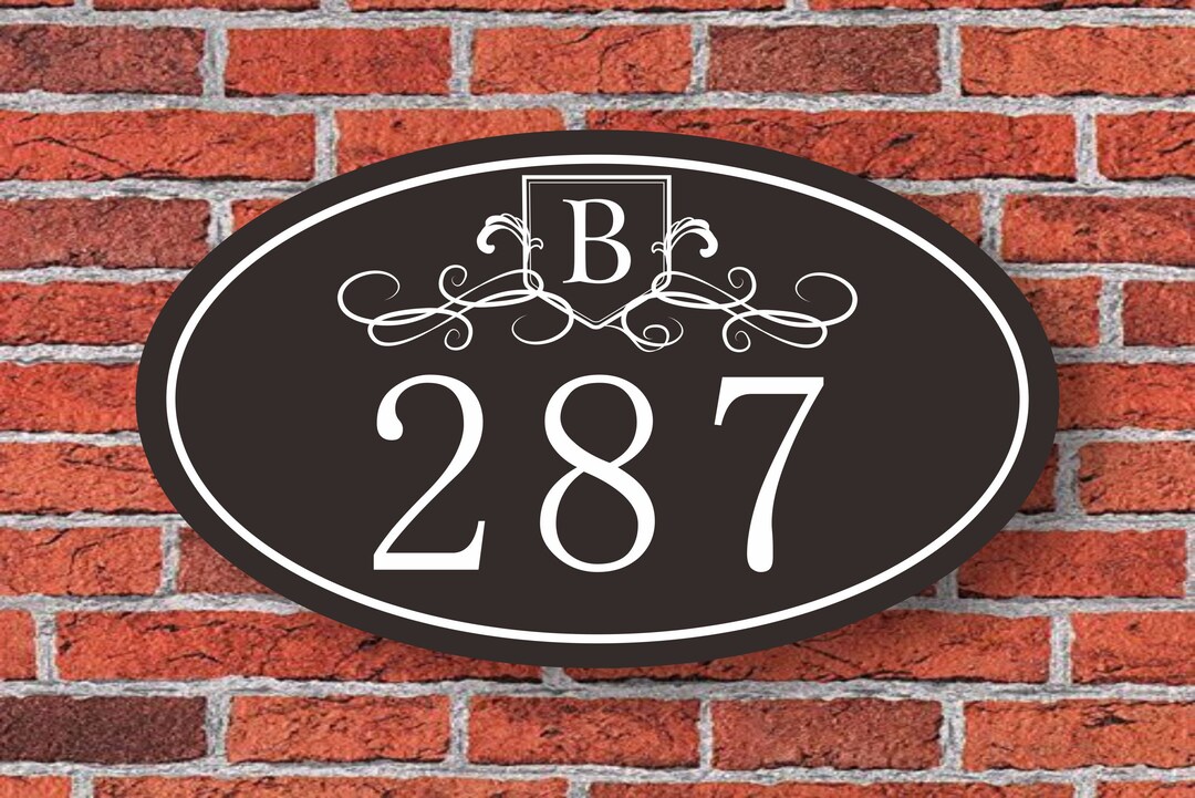 House Number Family Sign, Monogram House Numbers Sign, Family Address ...