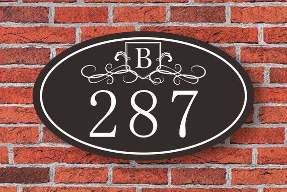 House Number Family Sign Monogram House Numbers Sign Family - Etsy