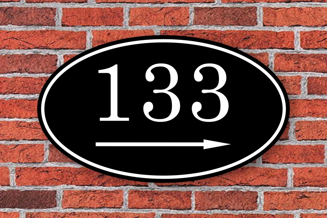 Custom House Number Arrow Sign, Personalized Address Sign With ...