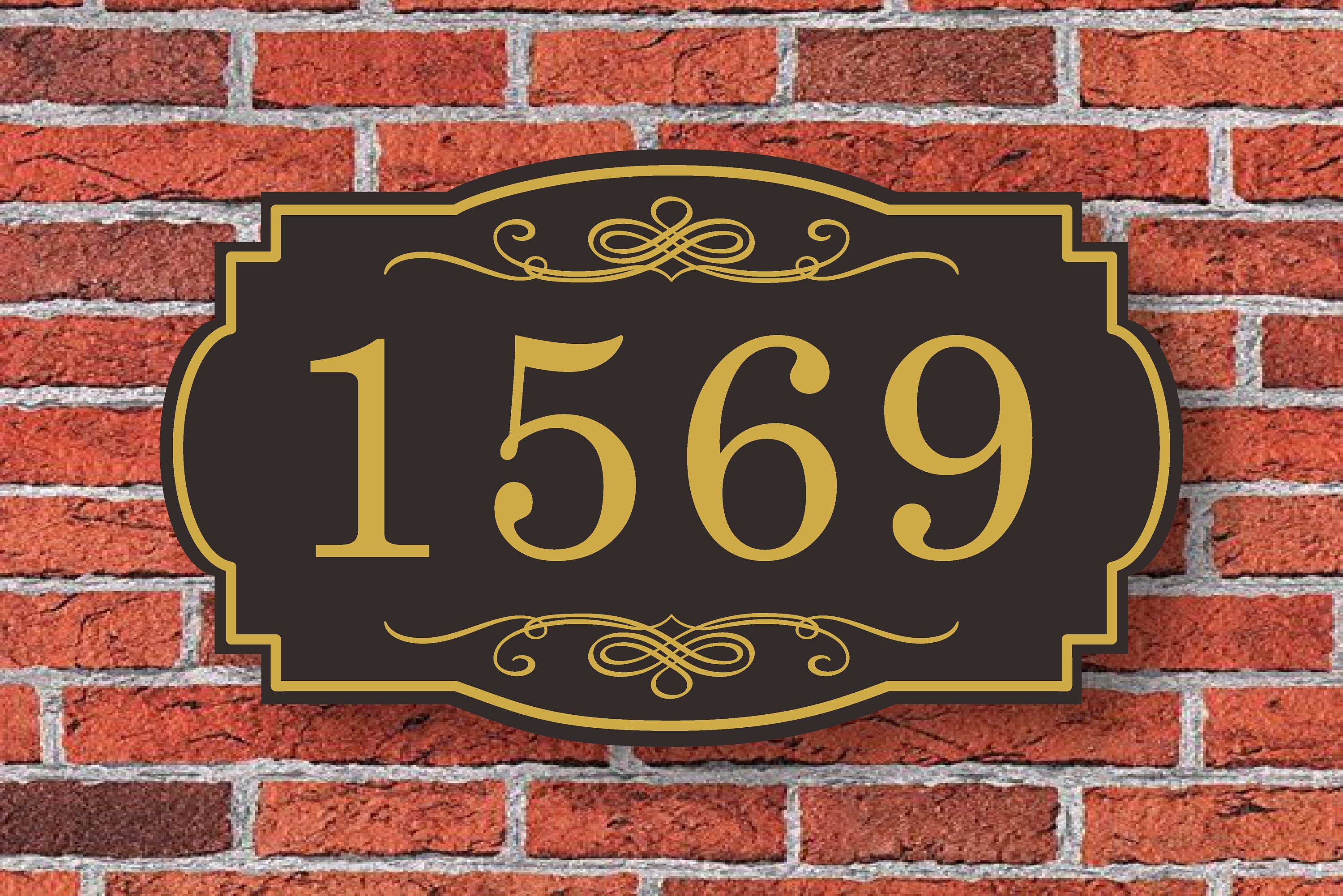 Victorian 1-line Address Sign, Custom Shaped Address Plaque ...