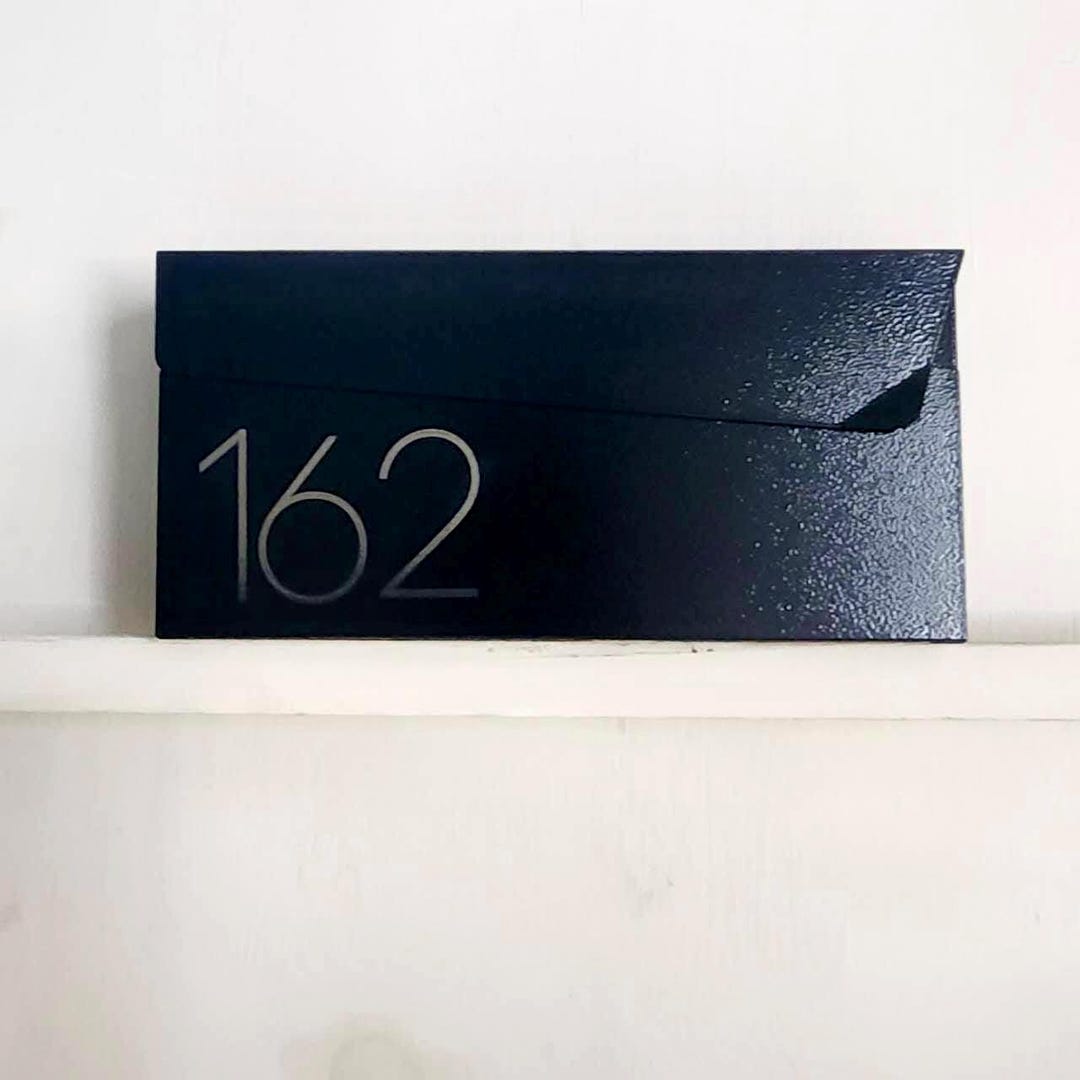 Modern Custom Mailbox – Wall Mounted, Black Metal, Laser-engraved House ...