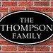 Custom Family Name Sign Aluminum Oval 8h X 12w, Personalized Outside ...