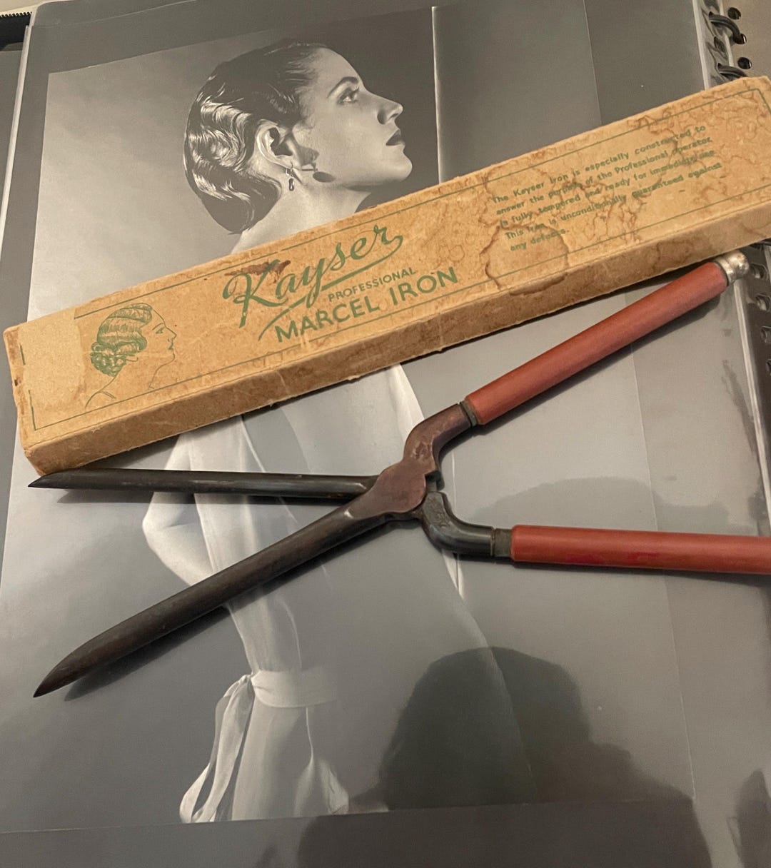 Antique Kayser Marcel Hair Iron With Original Box 1920s Women's Fashion ...