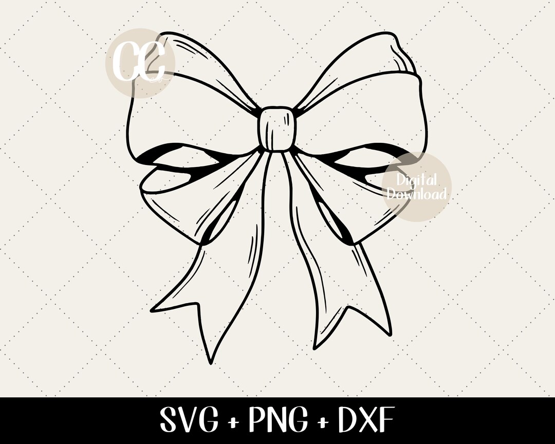 Coquette Bow Outline SVG PNG, Feminine Coquette Bow Aesthetics Svg ...