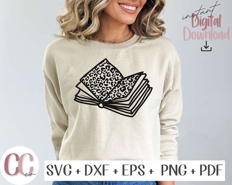 Leopard Print Book SVG - Cheetah Print Book Svg, Animal Print Book ...