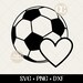 Soccer Ball Heart Svg Png, Soccer Valentine Cricut Svg - Etsy