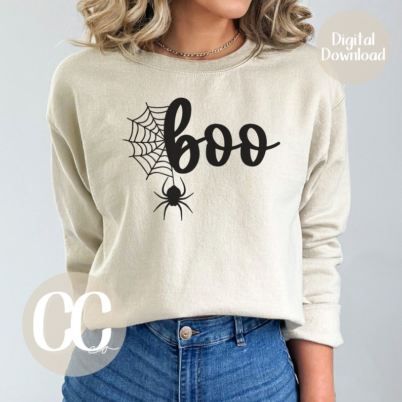 Halloween SVG - Boo With Spider Web SVG, I Love Halloween, Spooky Trick ...