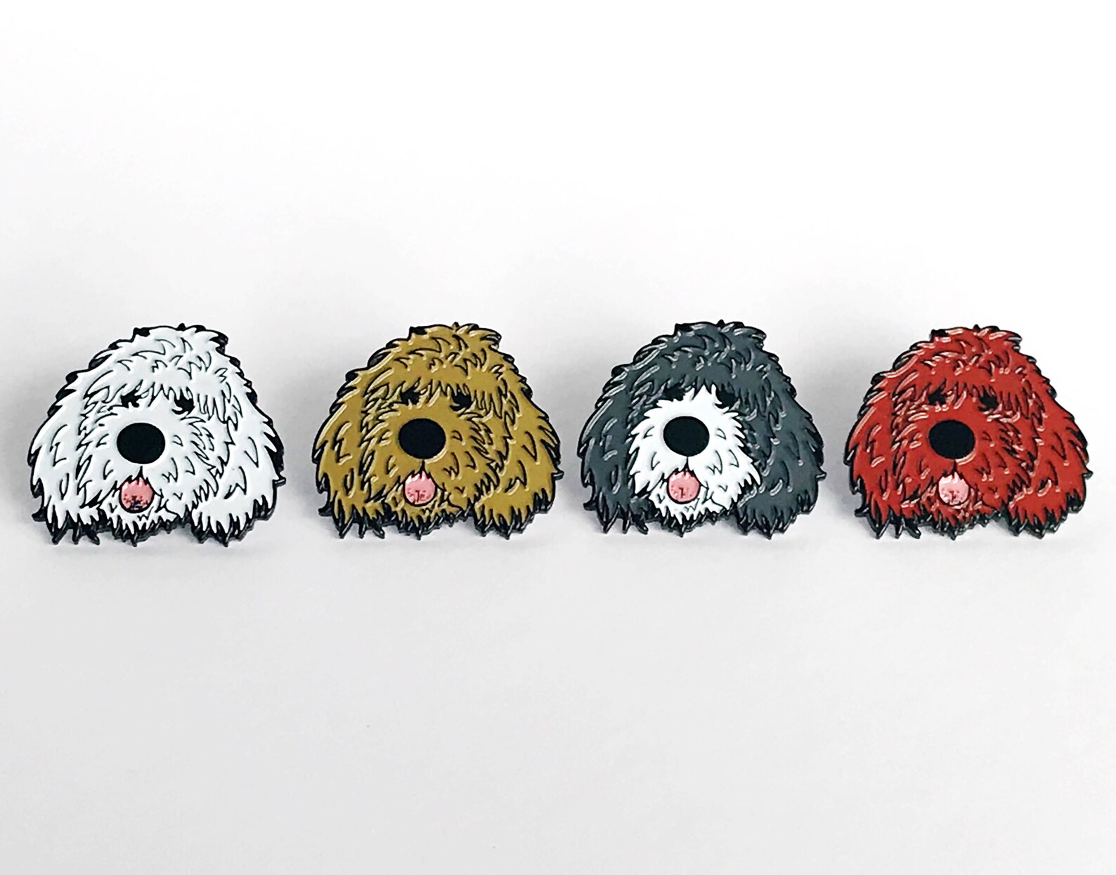 White Doodle Dog Soft Enamel Lapel Pin - Etsy