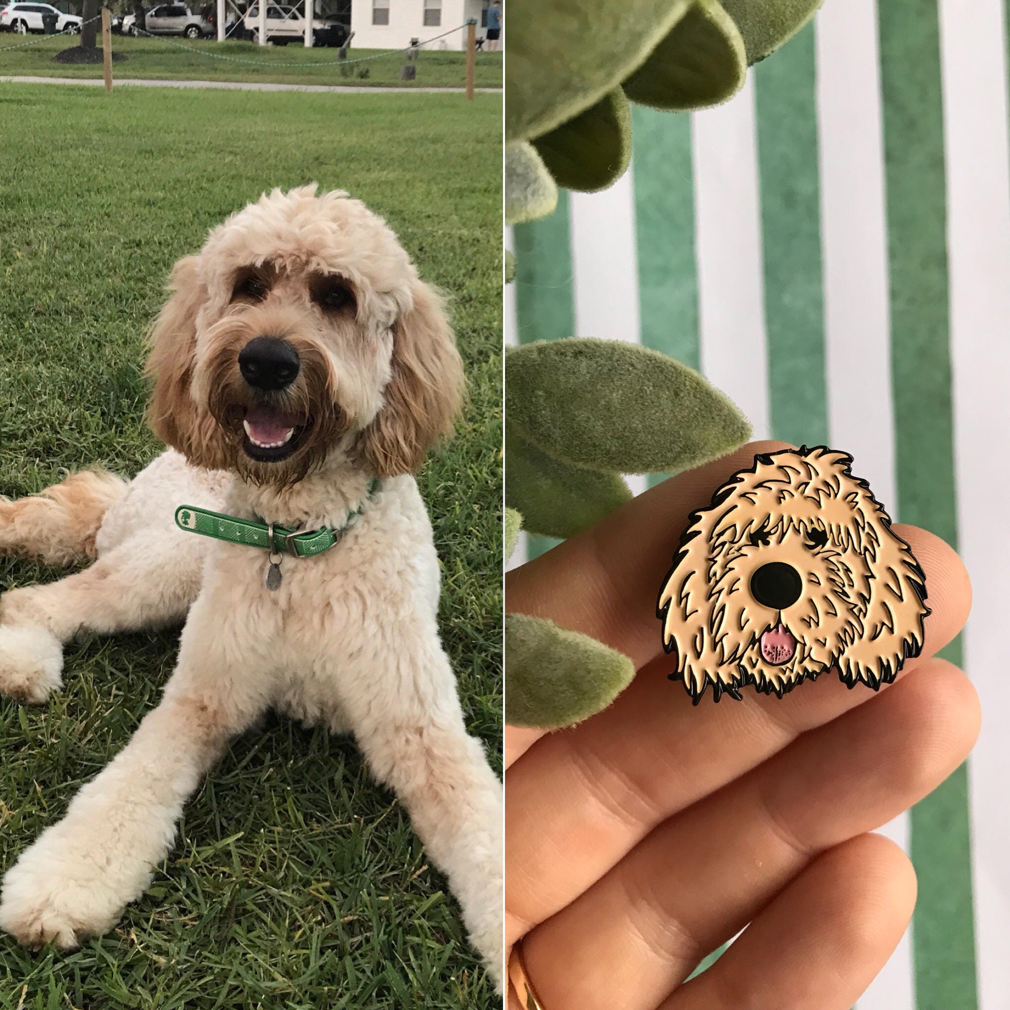 Cream Doodle Dog Soft Enamel Lapel Pin - Etsy