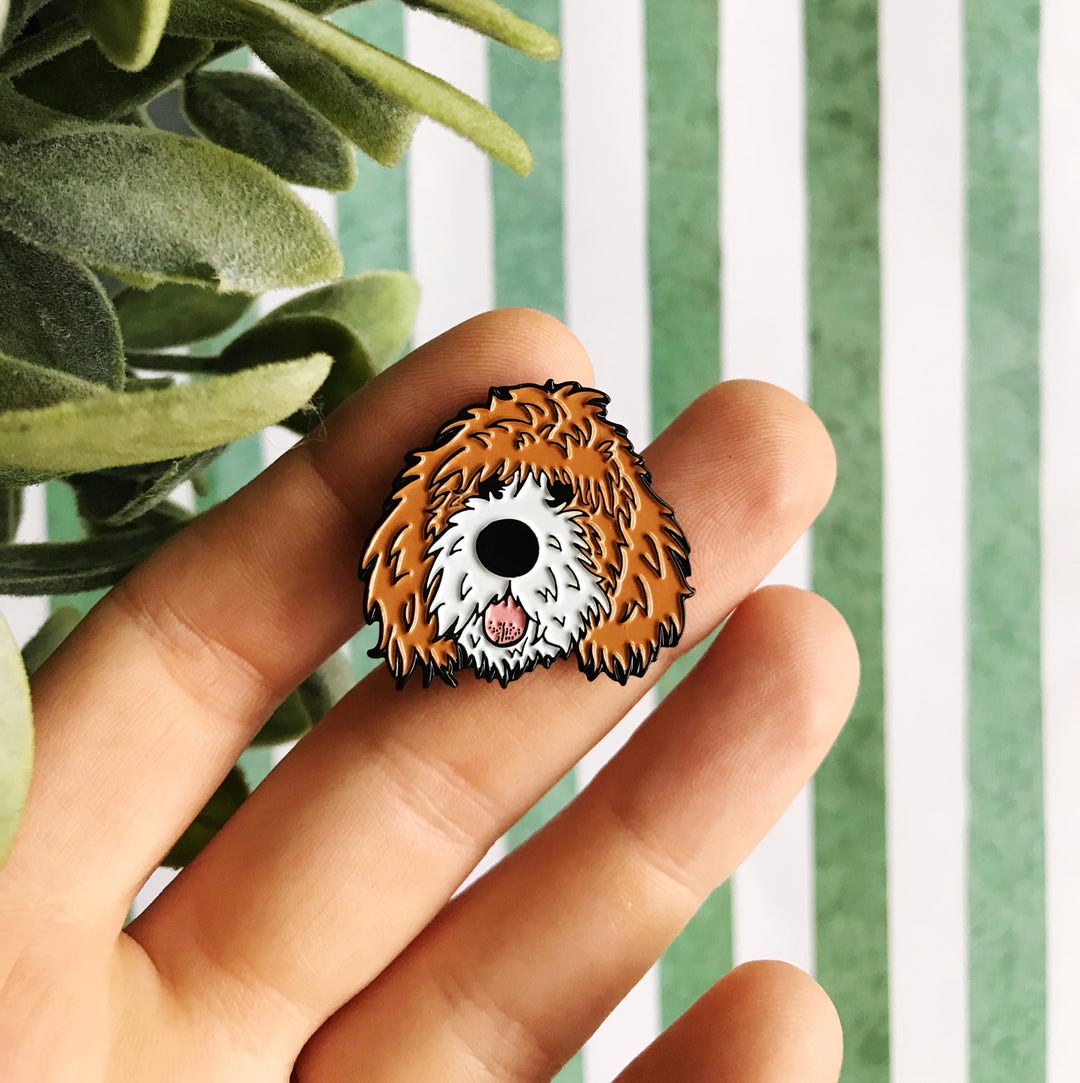 White Apricot Parti Doodle Dog Soft Enamel Lapel Pin - Etsy