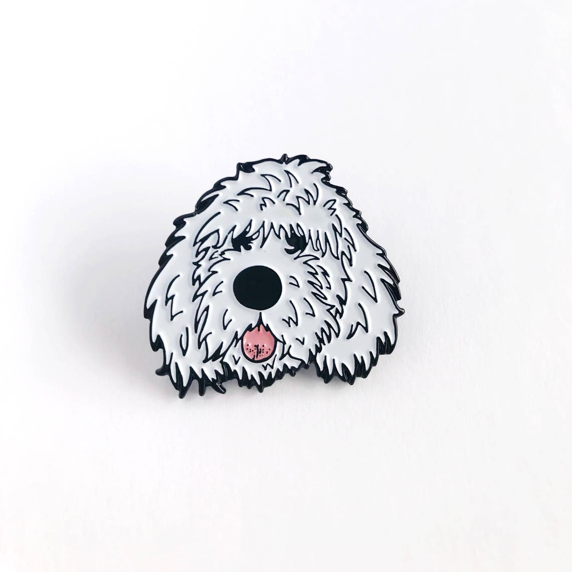White Doodle Dog Soft Enamel Lapel Pin - Etsy