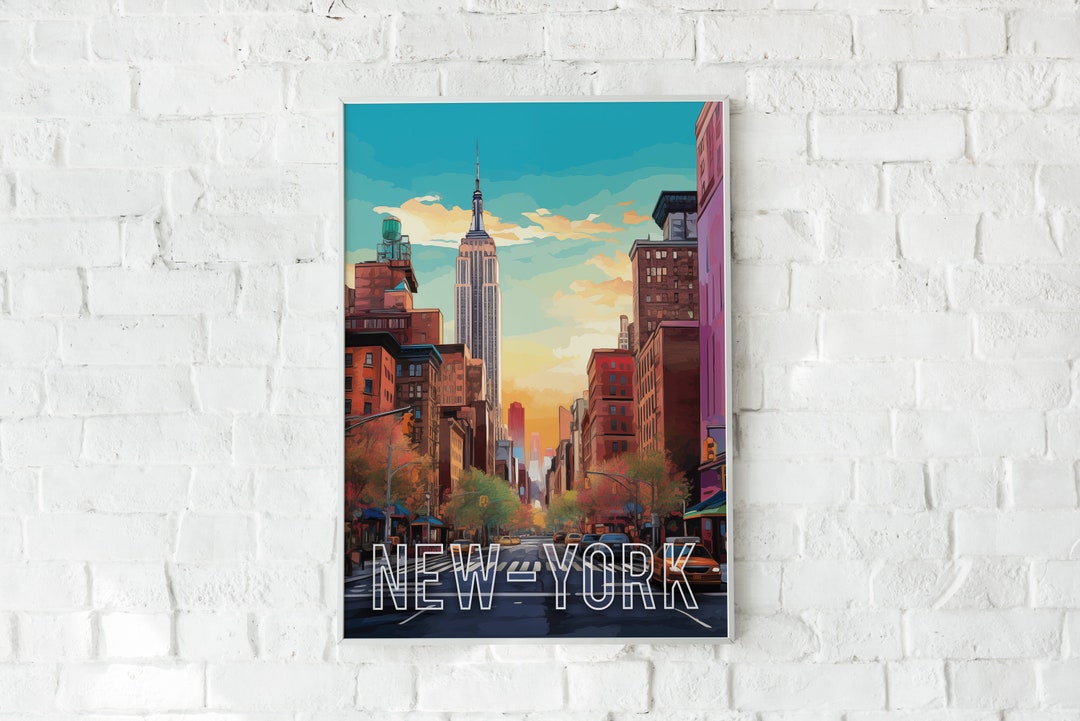 Travel Poster New York Wall Art Travel Print Printable Poster - Etsy