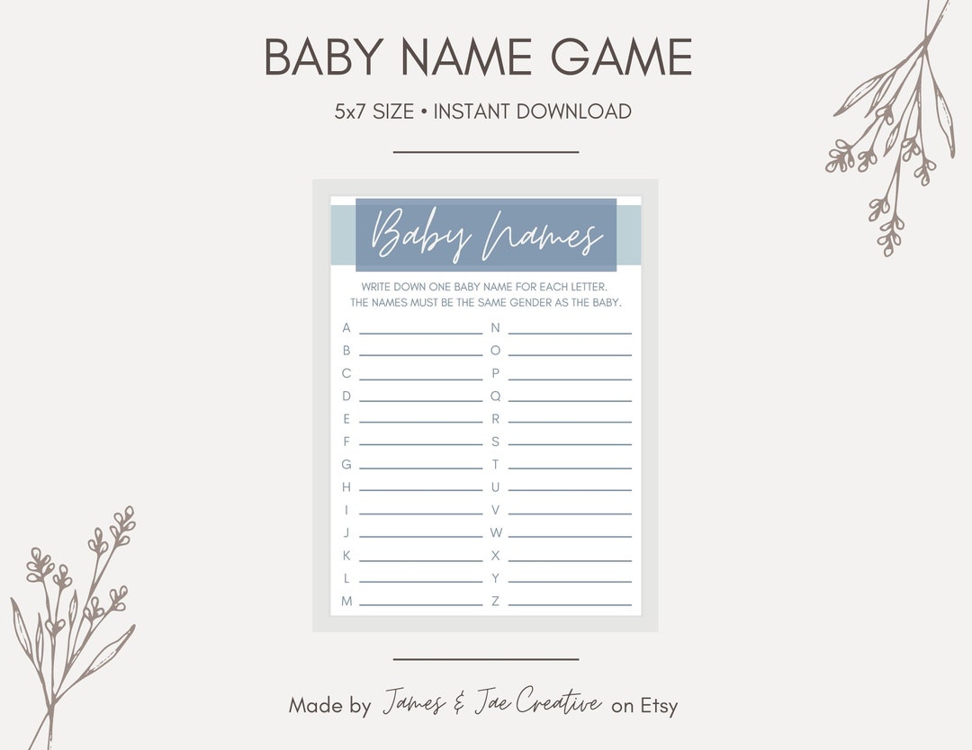 Baby Shower Game | Baby Shower Game Printable | Boy Baby Shower Game ...