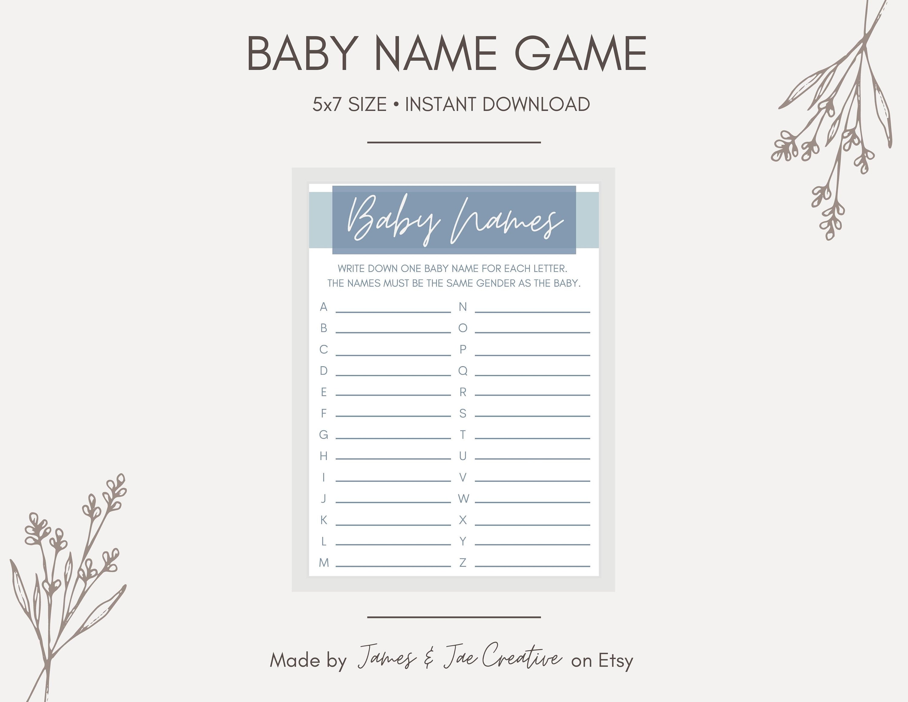 Baby Shower Game | Baby Shower Game Printable | Boy Baby Shower Game ...
