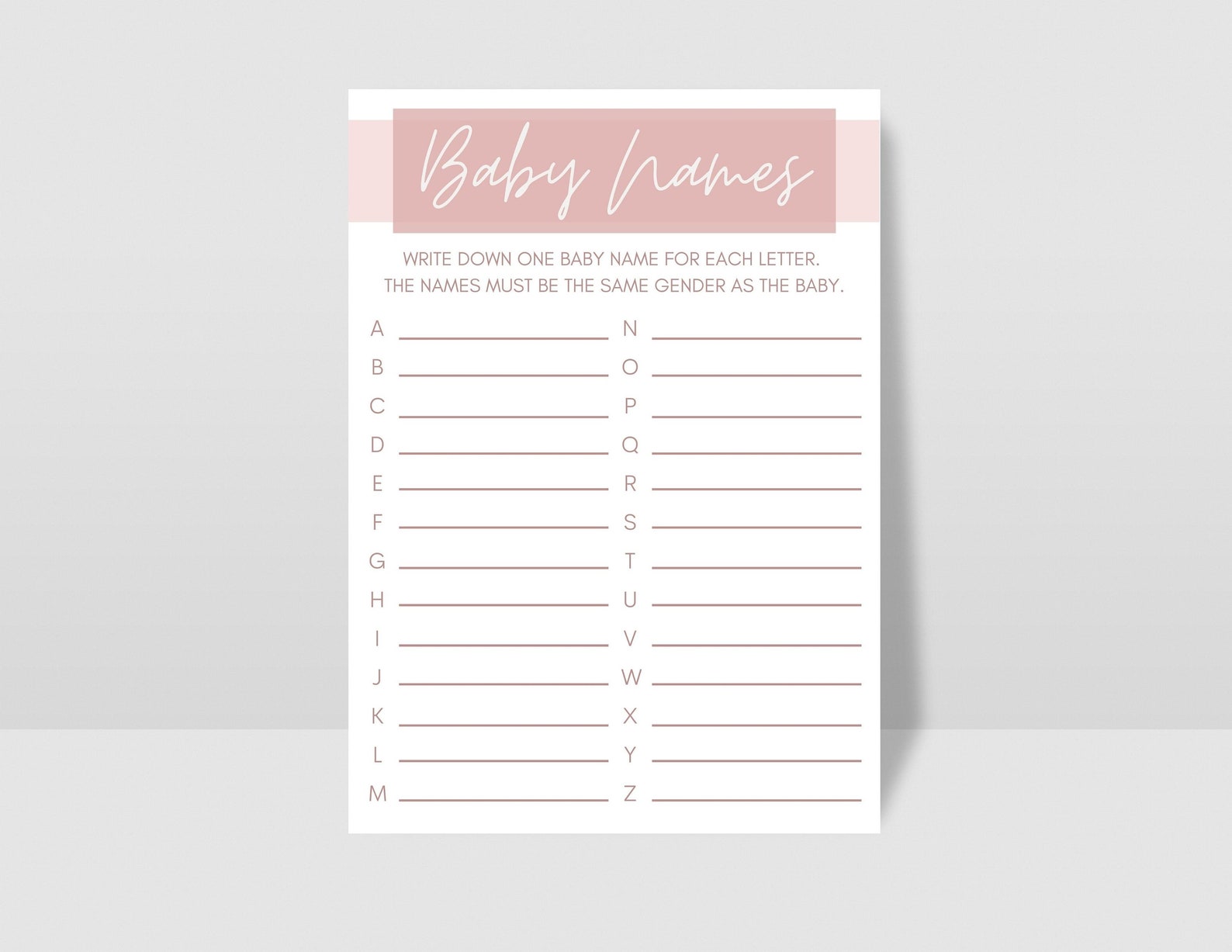 Baby Shower Game | Baby Shower Game Printable | Girl Baby Shower Game ...