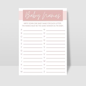 Baby Shower Game | Baby Shower Game Printable | Girl Baby Shower Game ...