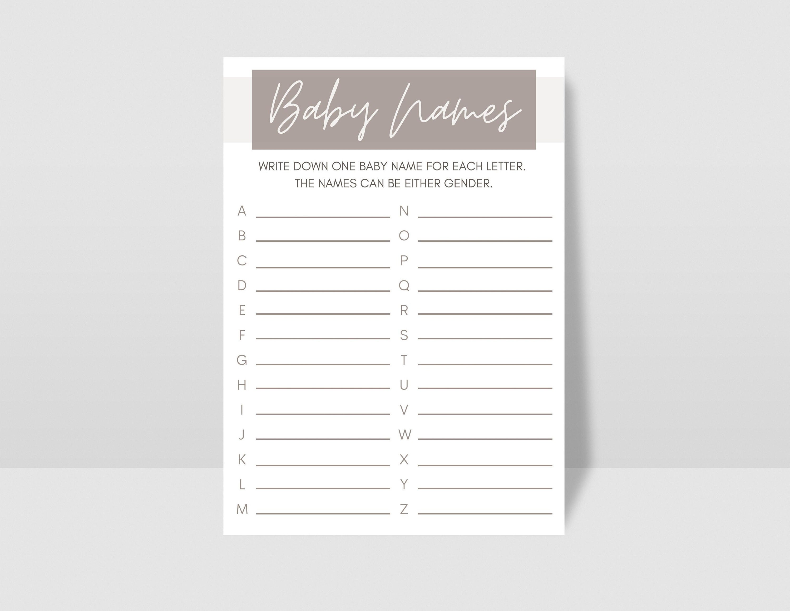 Baby Shower Game Baby Shower Game Printable Gender Neutral Baby Shower ...