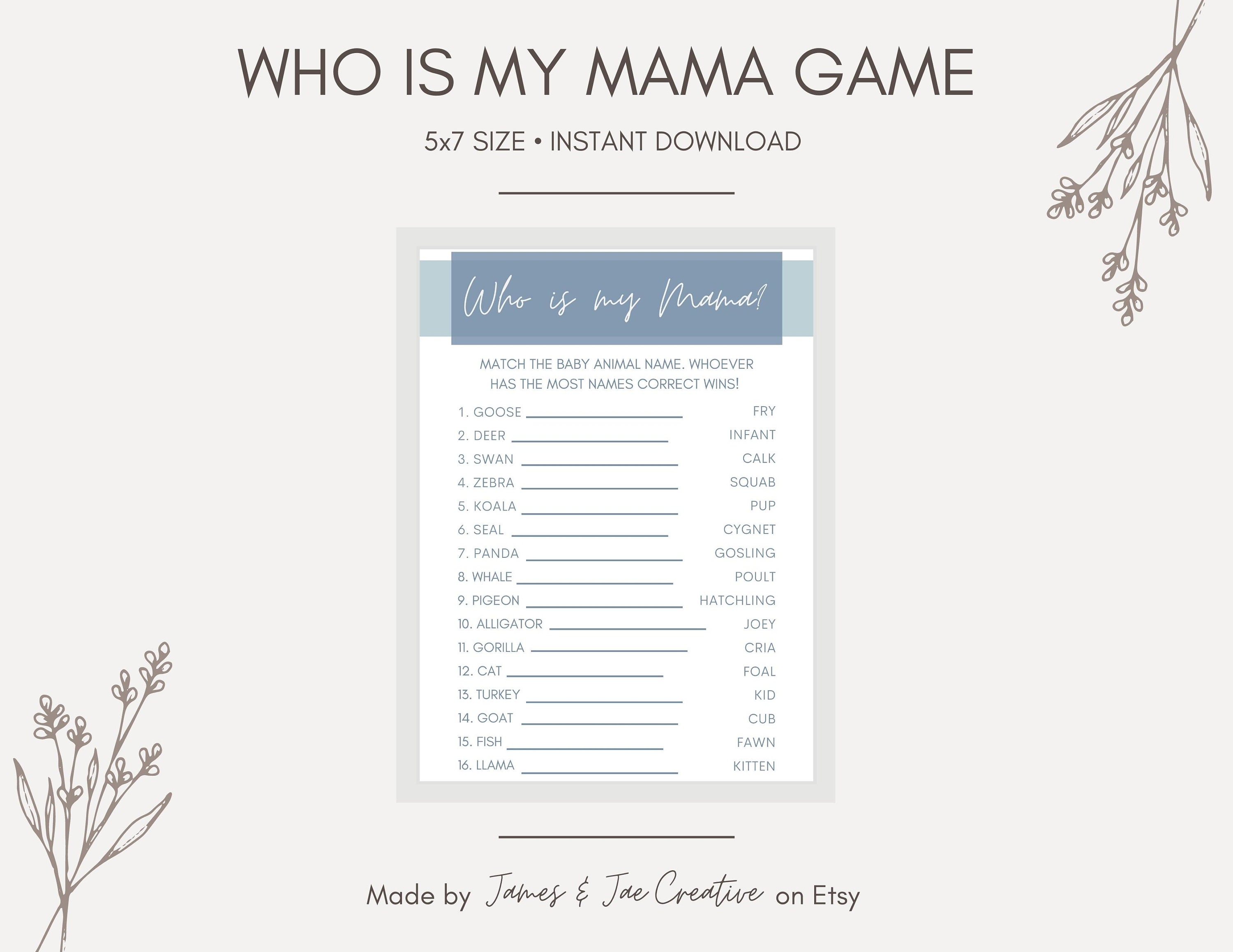 Baby Shower Game Baby Shower Game Printable Boy Baby Shower Game Who is ...