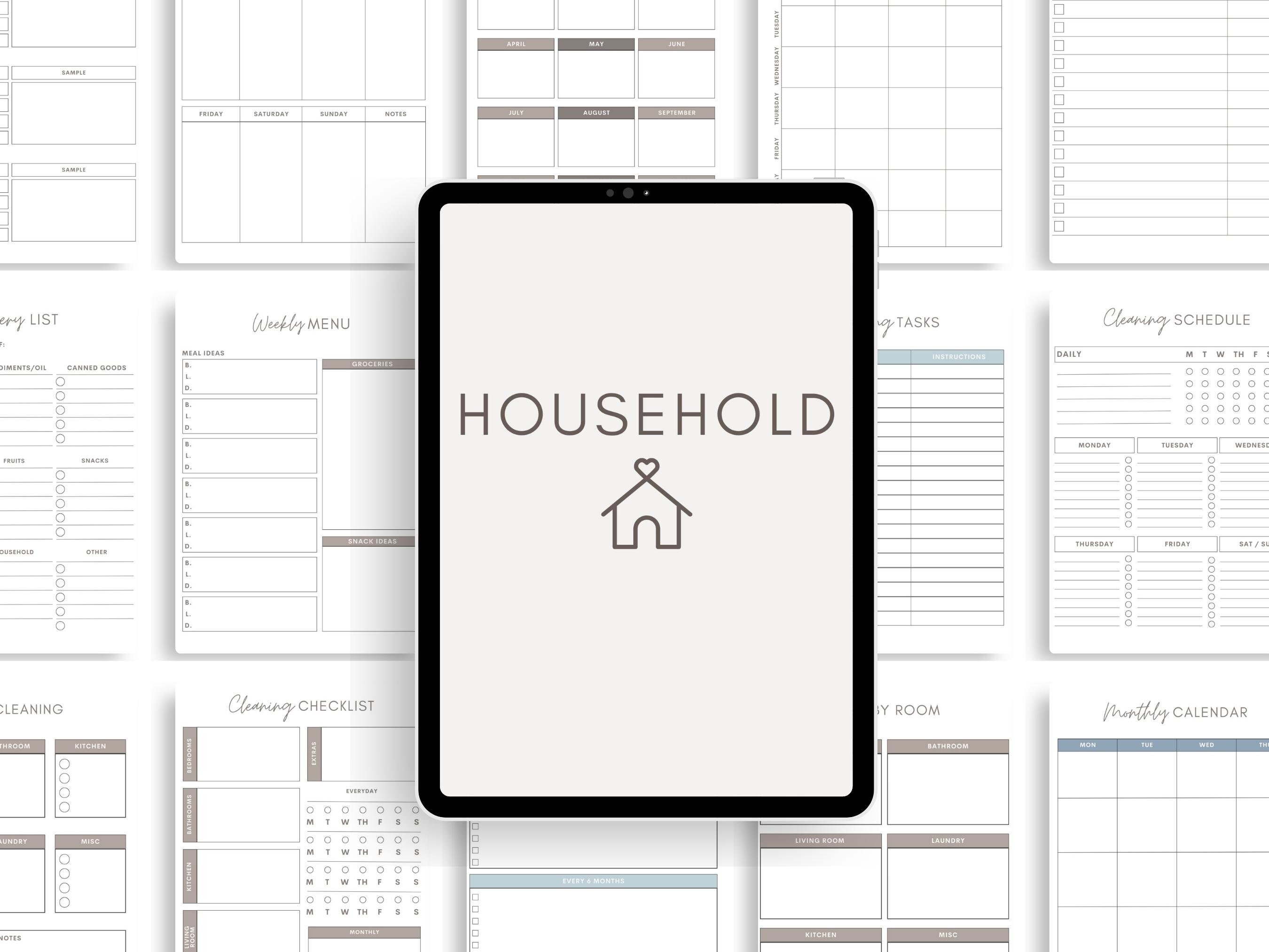 Minimalistic Digital Planner | Ultimate Household Planner | Simple ...