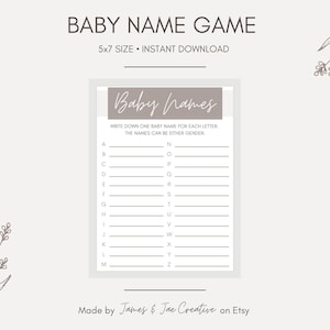 Baby Shower Game Baby Shower Game Printable Gender Neutral Baby Shower ...
