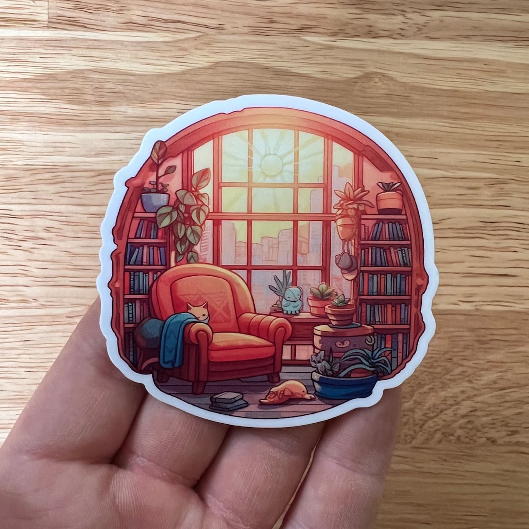 Cozy Reading Nook Sticker Waterproof - Etsy