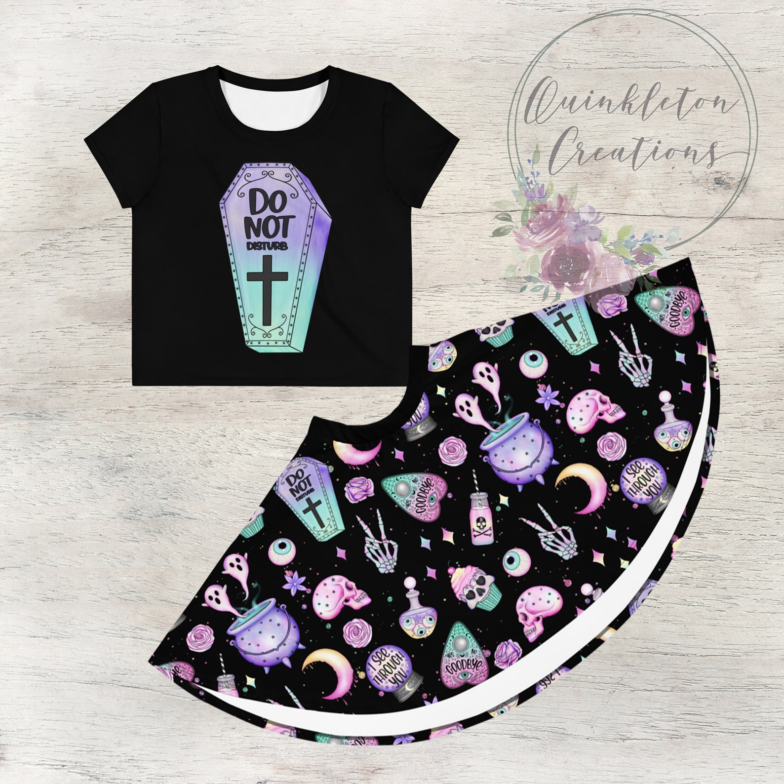 Do Not Disturb Pastel Goth Coffin All-over Print Crop Top - Etsy