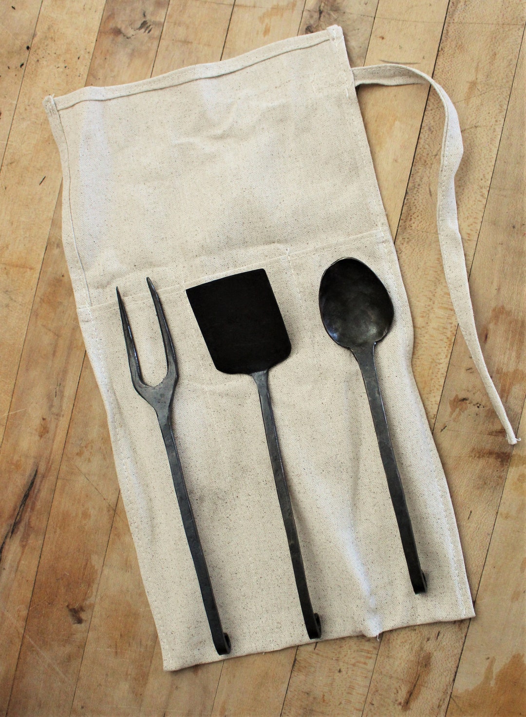 Camping Utensil Set of 3 With Storage Roll - Etsy