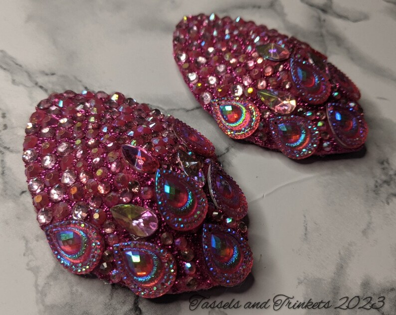 Cerise Teardrop Dazzle Pasties - Etsy