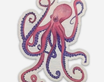 Latte Luna, the Blue-ringed Octopus Sticker, Laptop Sticker, Reusable ...