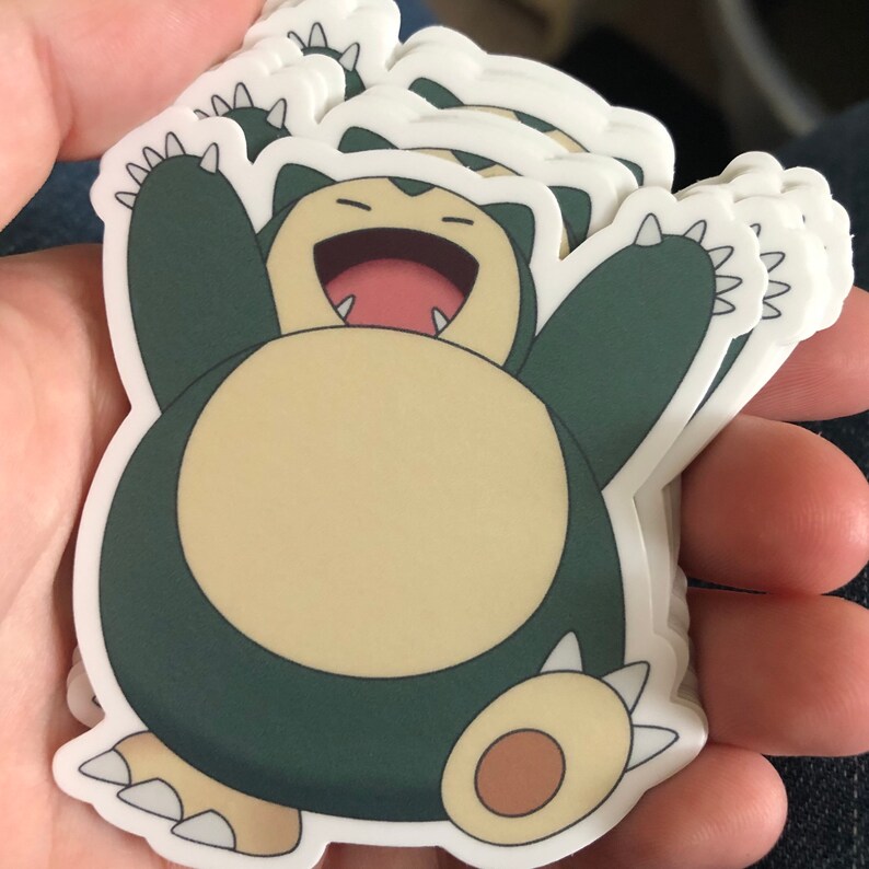 Snorlax Sticker, Cozy Pokémon Art, Weatherproof Decal - Etsy