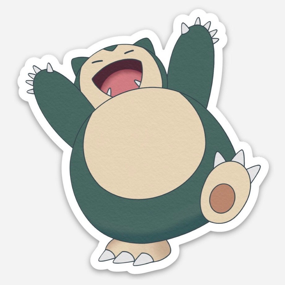 Snorlax Sticker, Cozy Pokémon Art, Weatherproof Decal - Etsy