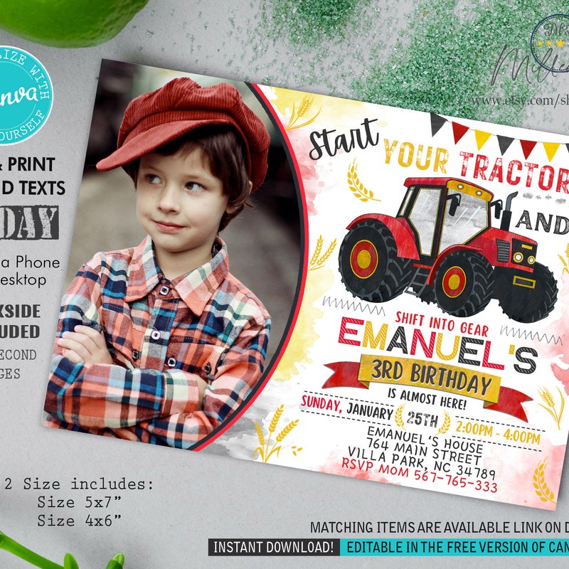 Red Tractor Birthday - Etsy