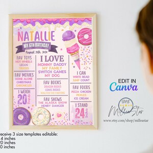 Ice Cream Birthday Sign, Milestone Poster, Chalkboard Birthday Poster ...