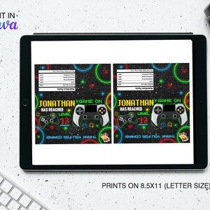 Video Game Birthday Candy Bar Wrapper, Chocolate Wrapper Template ...