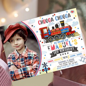 Train Birthday Invitation, Train Invite, Birthday Invitation for Boys ...
