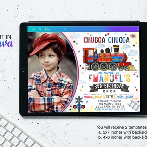 Train Birthday Invitation, Train Invite, Birthday Invitation for Boys ...