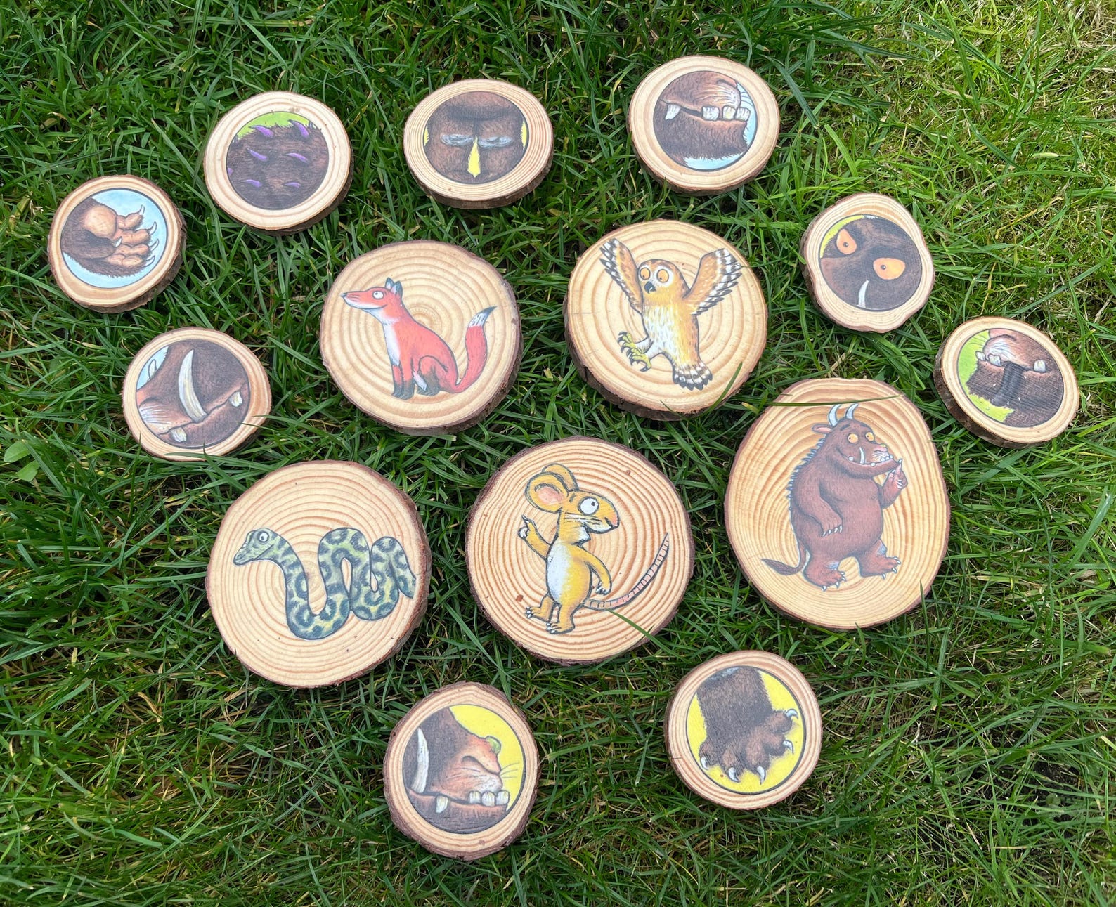 The Gruffalo Story Sack - Handmade Log Slices - Etsy UK
