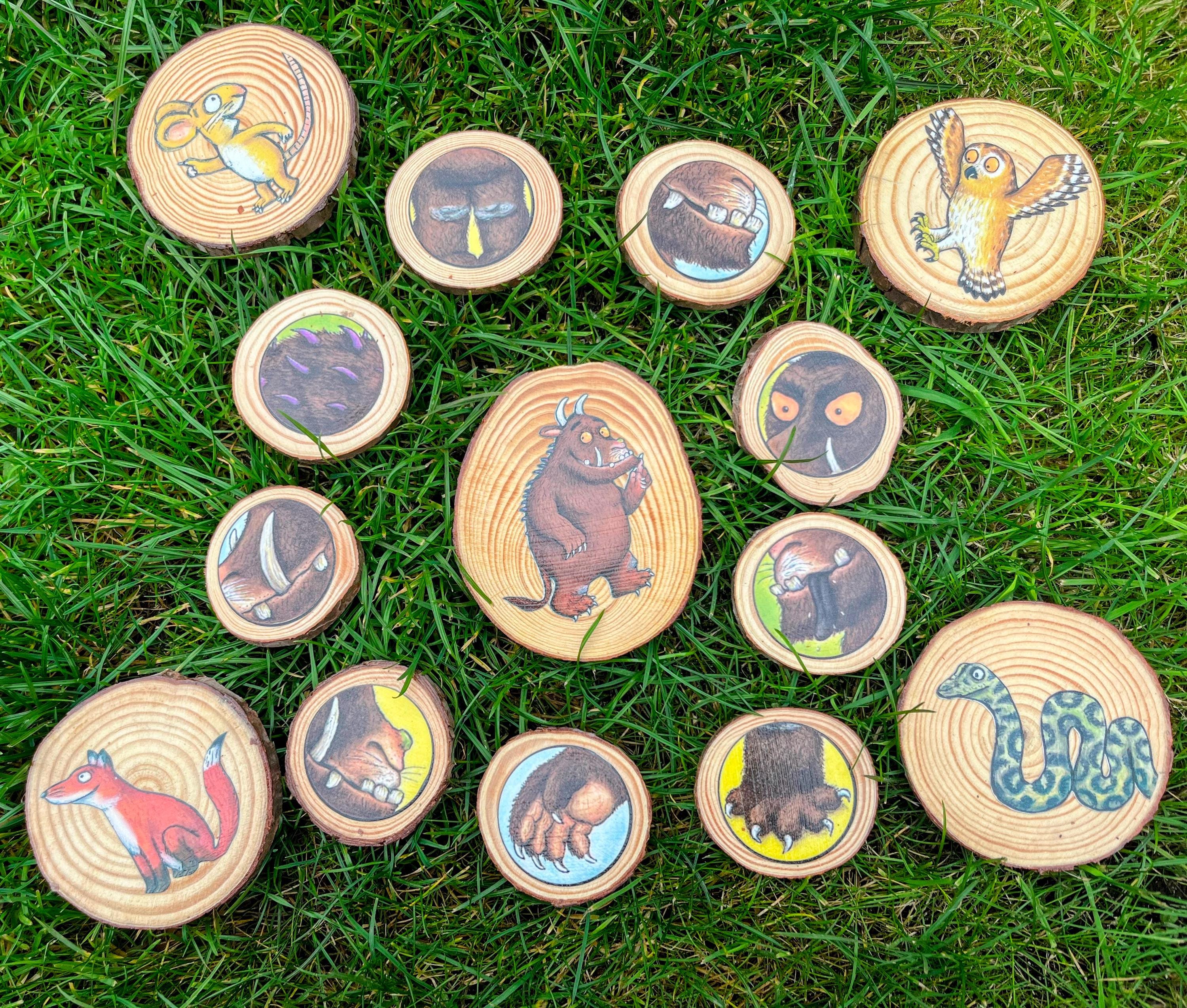 The Gruffalo Story Sack - Handmade Log Slices - Etsy UK