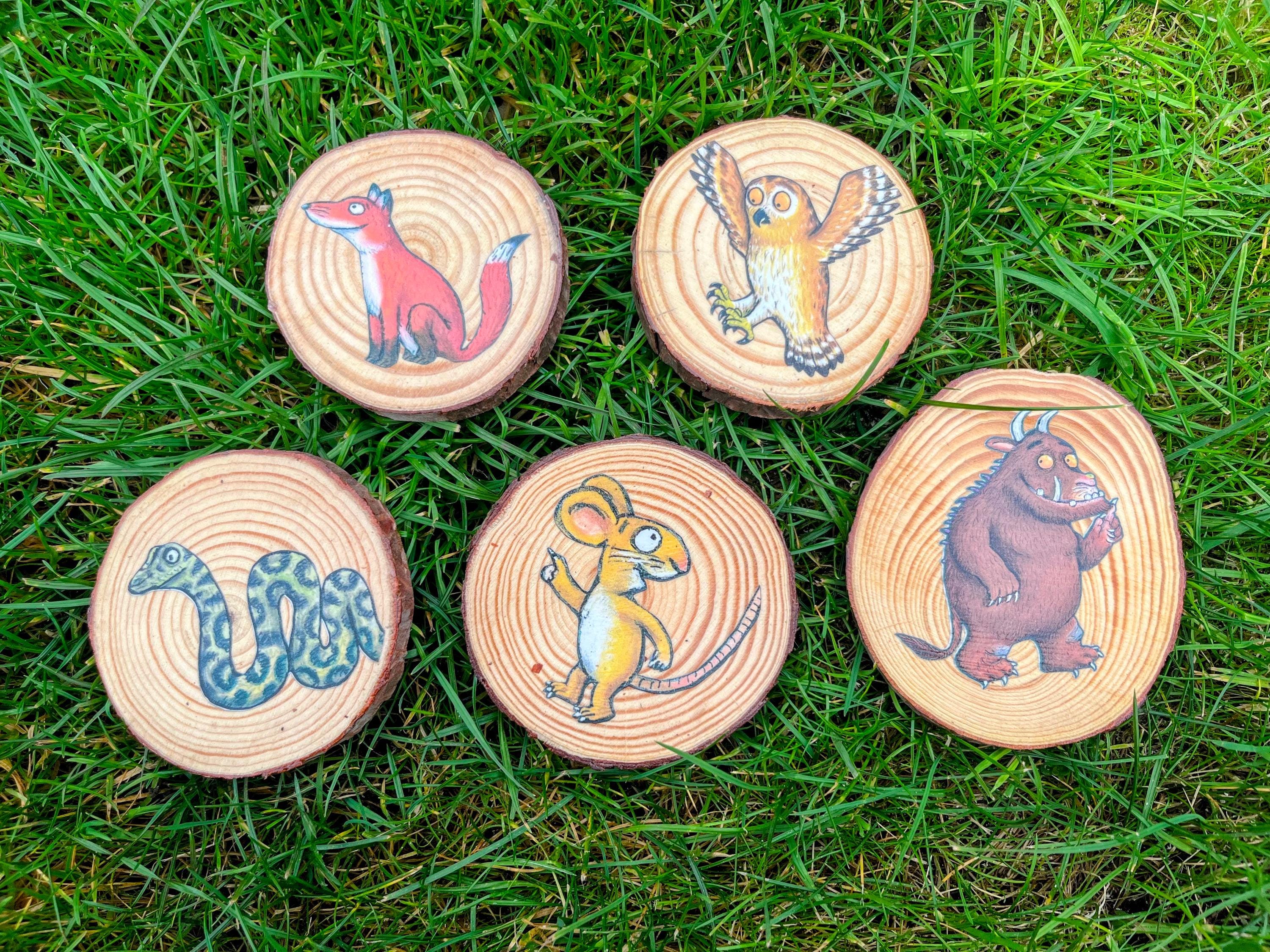 The Gruffalo Story Sack - Handmade Log Slices - Etsy UK