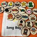 Nursery Rhyme Song Bag - Handmade Wooden Log Slices - Etsy UK