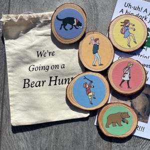We're Going on a Bear Hunt Story Sack - Handmade Log Slices - Etsy UK