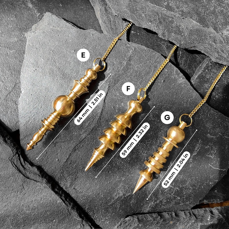 Brass Dowsing Pendulum + FREE PDF Guide - Divination Tool for Energy ...