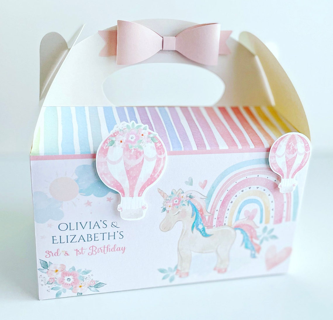 Unicorn Rainbow Party Decorations Set Birthday Favor Box Snack Bag ...