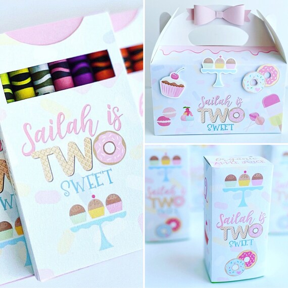 Two Sweet Decorations, birthday, kids party, custom boxes, unicorn ...