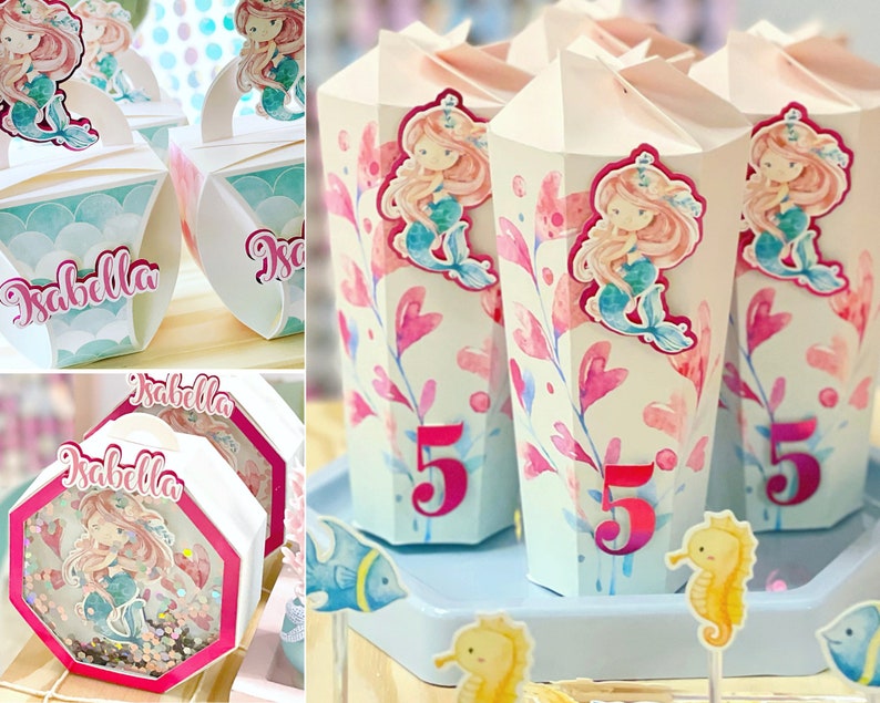 Mermaid Party Decorations Birthday Assembled Custom Boxes Party Favors ...