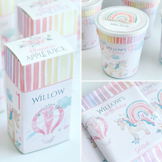 Rainbow Party decorations birthday favor Goldfish Snacks party favors ...