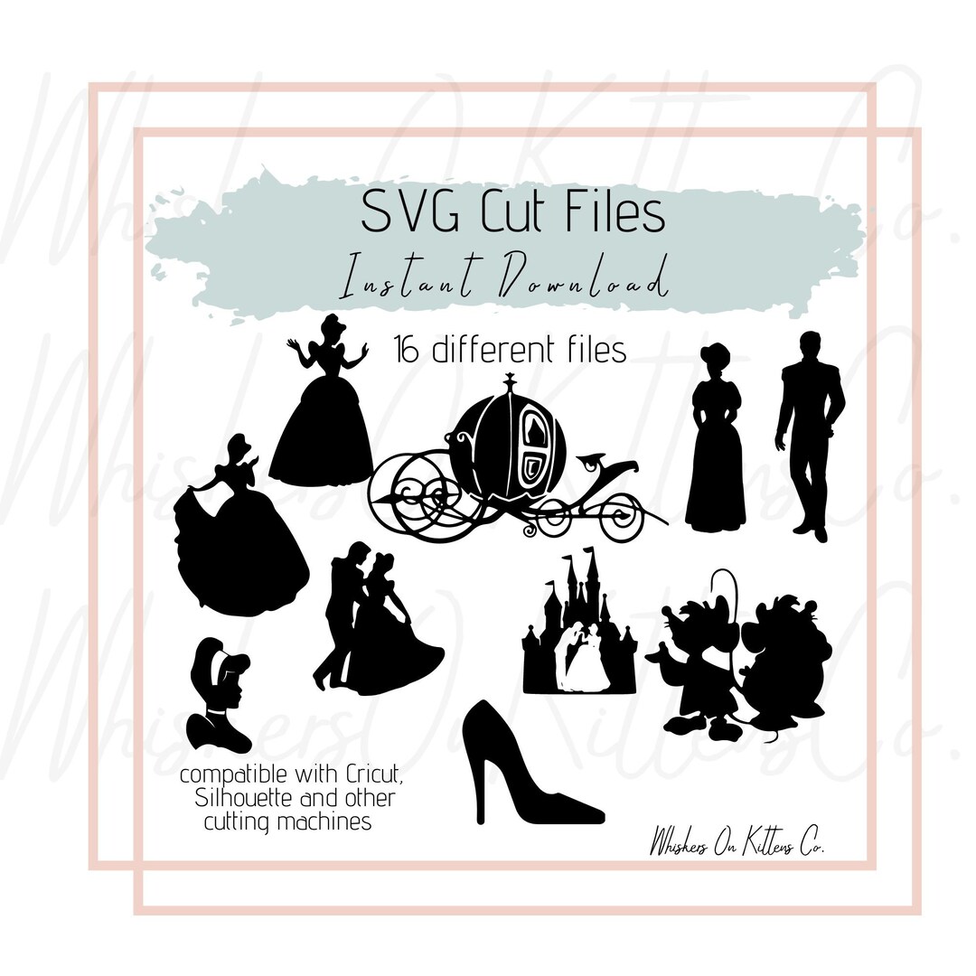 Midnight Princess Glass Slipper Prince Charming SVG Digital Files ...
