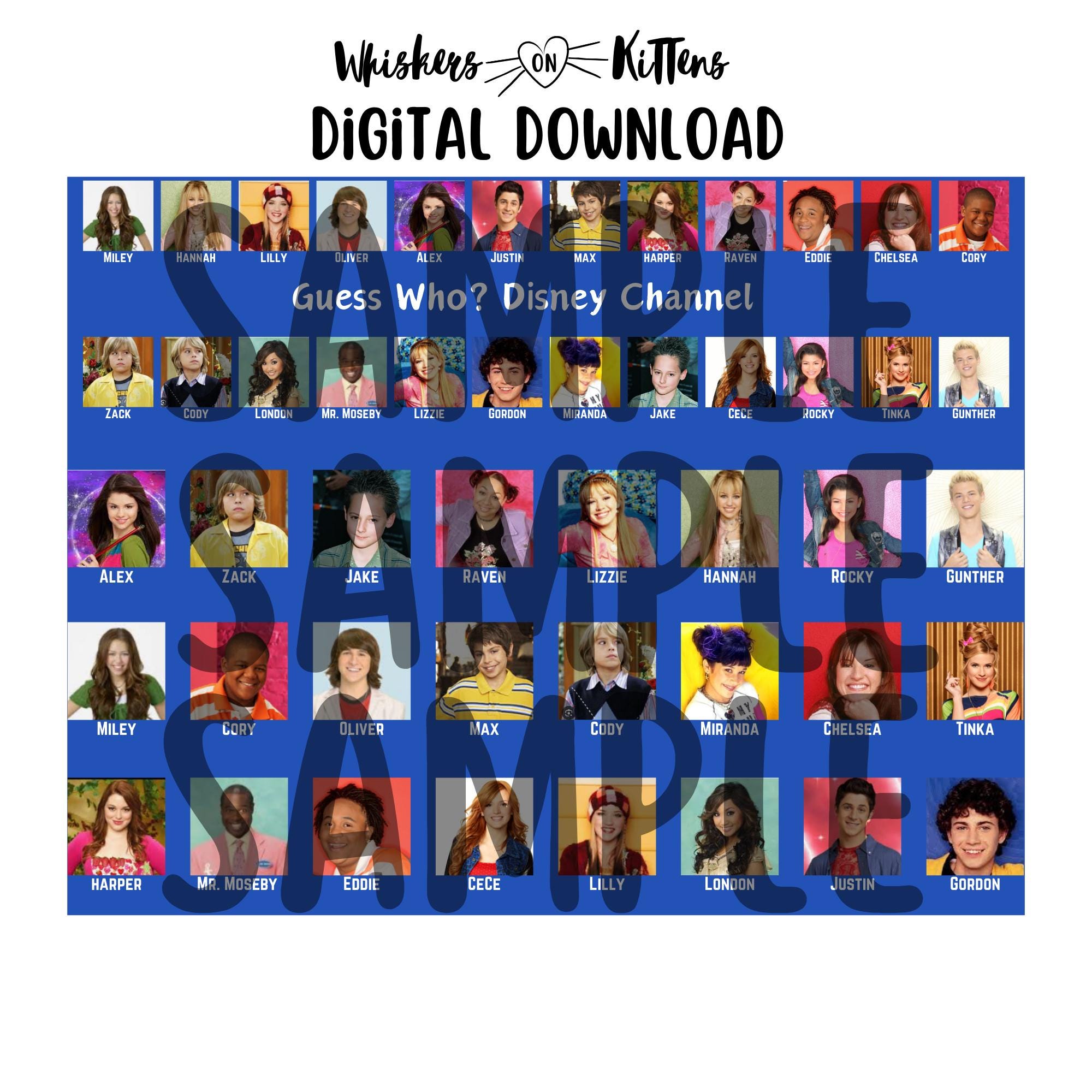 Guess Who Game Board | Disney Channel TV Show Theme | Instant Digital ...